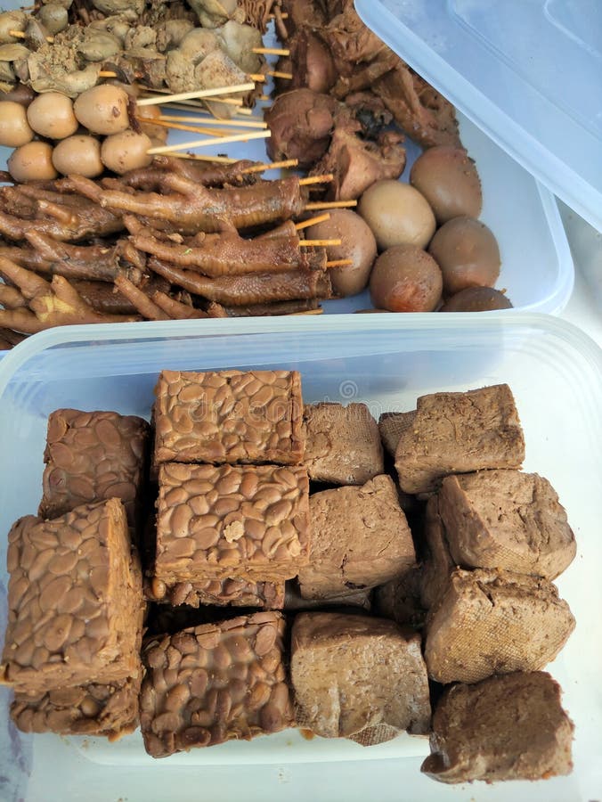 Tempe Tahu Bacem is Traditional Food from Java Indonesia. Stock Photo ...