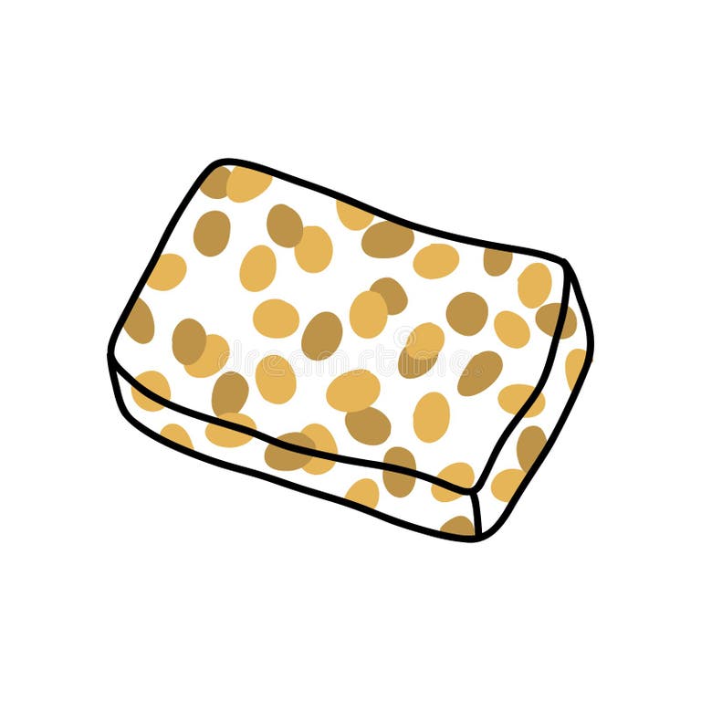 Tempeh Doodle Icon, Vector Color Line Illustration Stock Vector ...