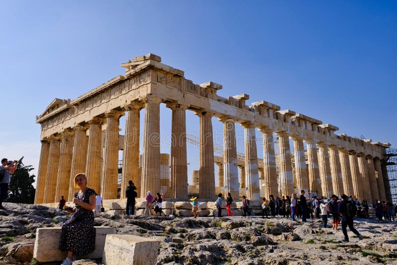 Tempel Av Athena, Parthenonen, Aten, Grekland Arkivfoto - Bild av ...