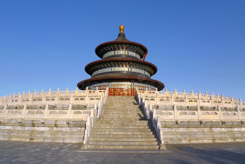 Tempel Des Himmels In Peking China Stockbild - Bild von sonnenuntergang ...