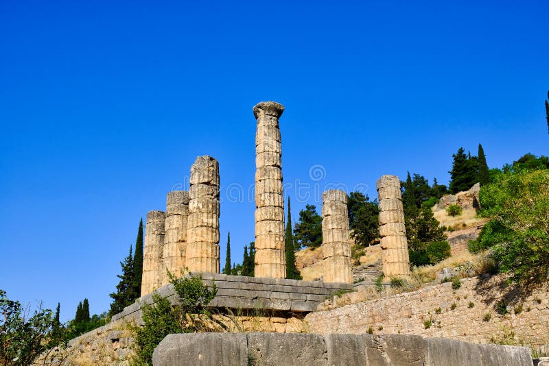Tempel Van Apollo, Heiligdom Van Apollo, Delphi, Griekenland Stock ...