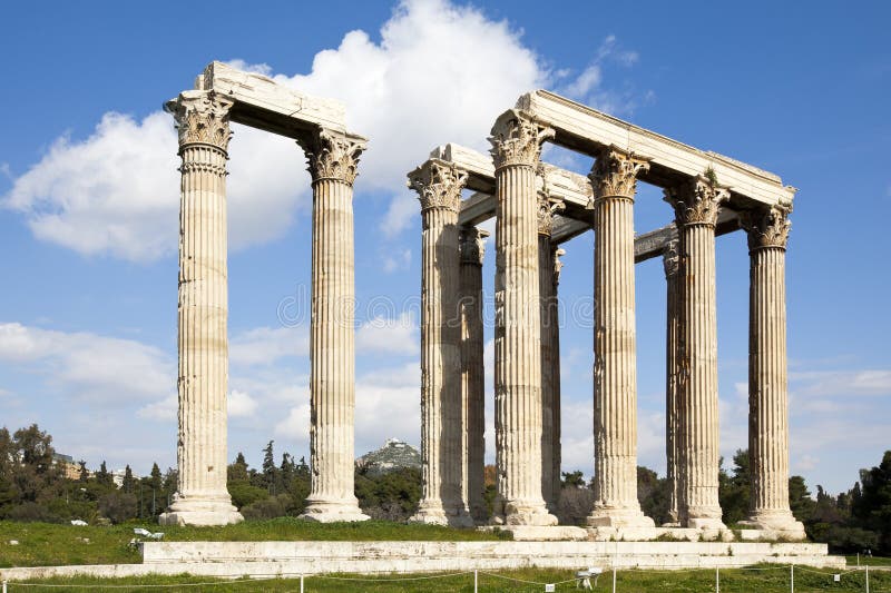 Tempel van Zeus Olympios stock foto. Image of klassiek - 14894620