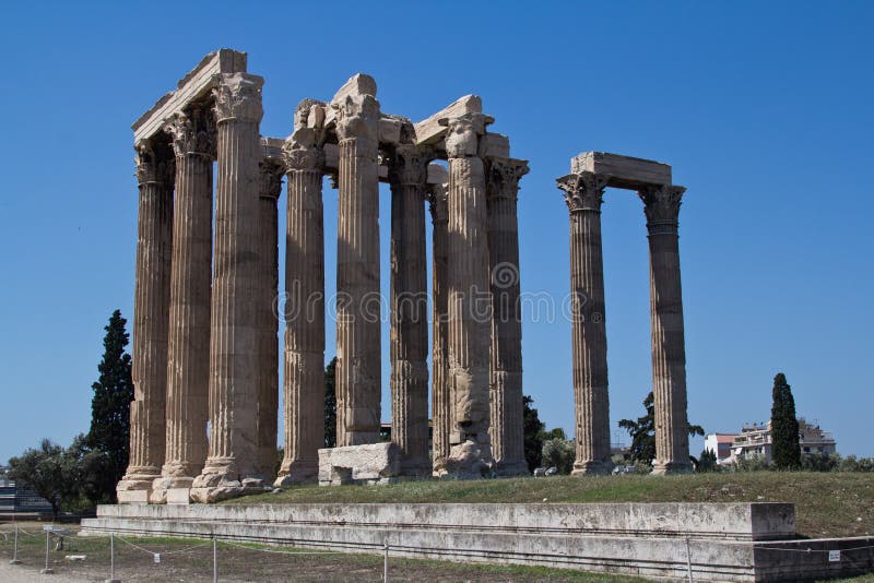 Tempel Van Zeus in Athene, Griekenland Stock Foto - Image of ...