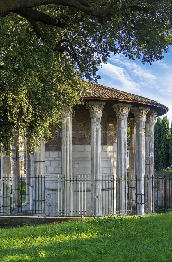 Tempel Von Hercules Victor, Rom Stockbild - Bild von tourismus ...