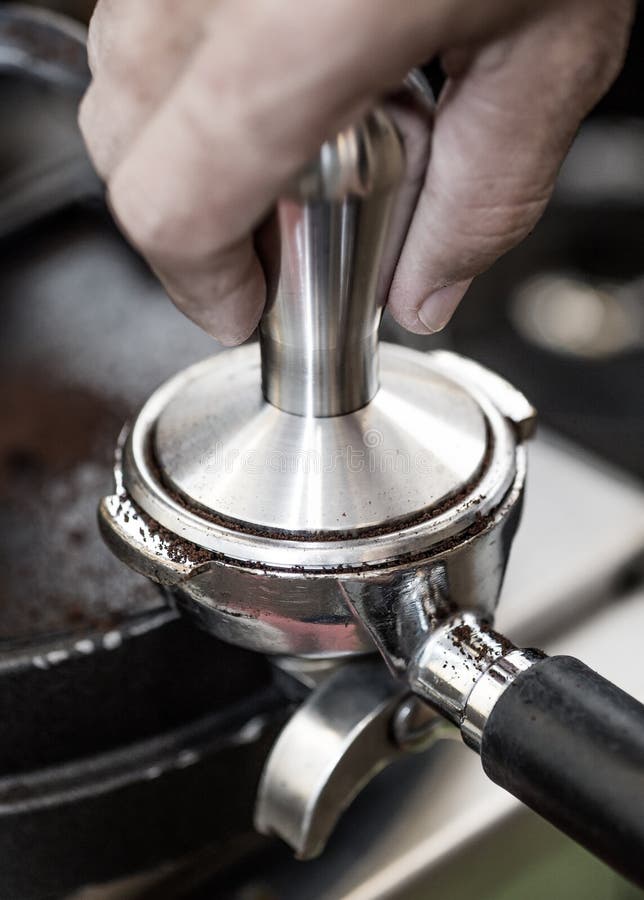 Temper stock image. Image of froth, counter, modern, barista - 46020333