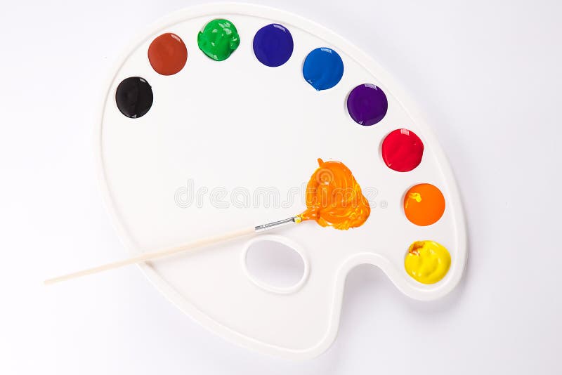 Tempera paints stock photo. Image of design, brushes - 46308176