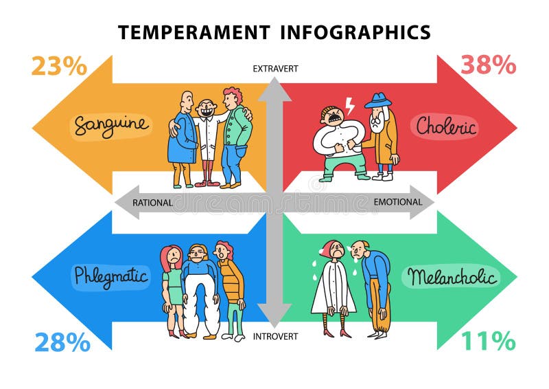 Temperament Types Infographics Stock Vector - Illustration of angry ...
