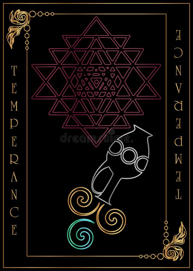 The temperance card stock vector. Illustration of graphics - 212170616