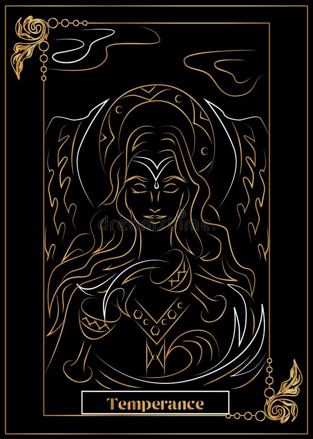 The temperance card stock vector. Illustration of magic - 258714714