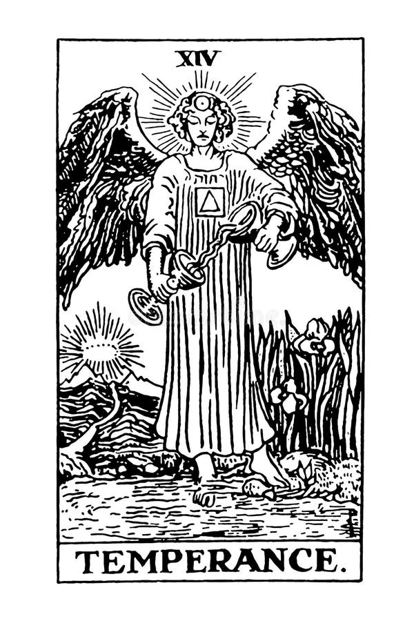 The Temperance Major Arcana Tarot Card Stock Vector - Illustration of ...