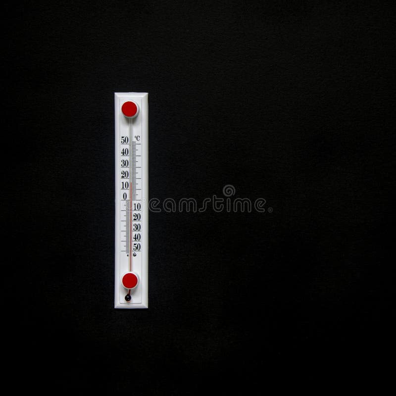 The Temperature of the Air Temperature is on a Black Background Stock ...