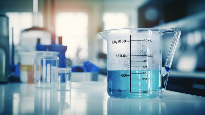 Temperature Beaker with Water Stock Illustration - Illustration of ...