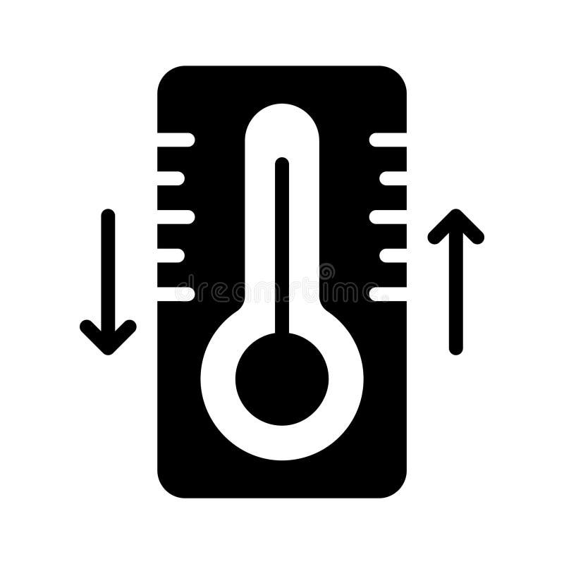 Temperature Changes Icon Designed in Glyph Style Stock Vector ...