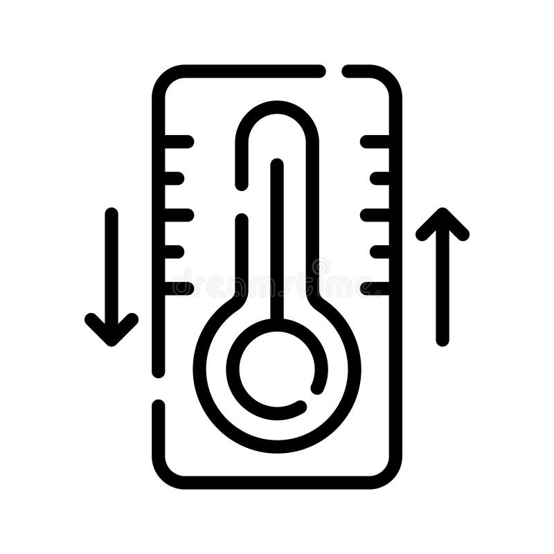 Temperature Changes Icon Designed in Outline Style Stock Illustration ...