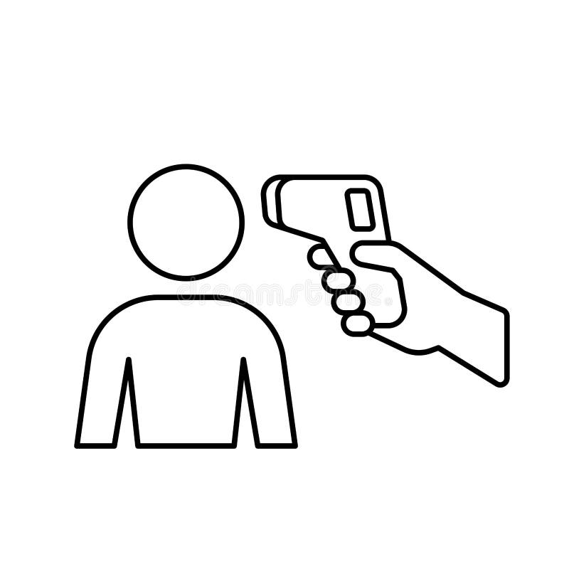 Temperature Check Gun Outline Simple Icon Stock Vector - Illustration ... Temperature Check Gun Outline Simple Icon Stock Vector - Illustration ...