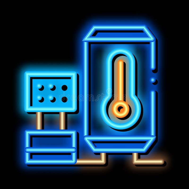 Temperature Control Device Neon Glow Icon Illustration Stock ...
