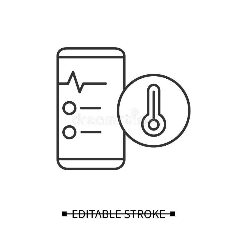 Temperature Control Icon. Smartphone Device and Temperature Indication ...
