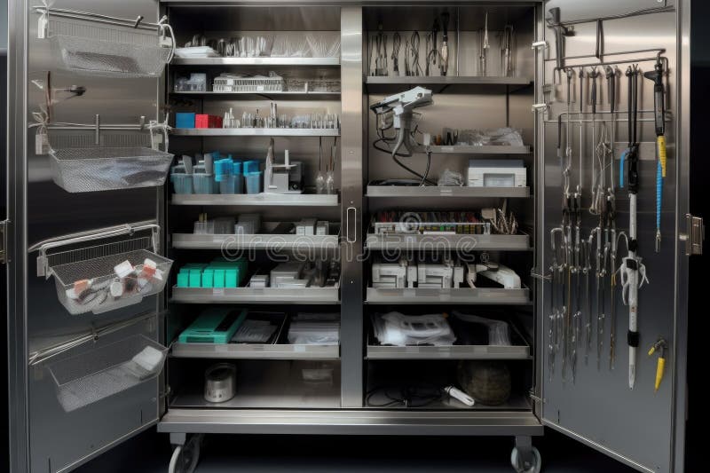 Temperature-controlled Holding Cabinet Filled with Surgical Instruments ...