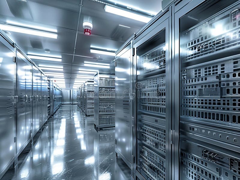 Temperature-controlled Room with Neatly Stacked Silver Crates ...