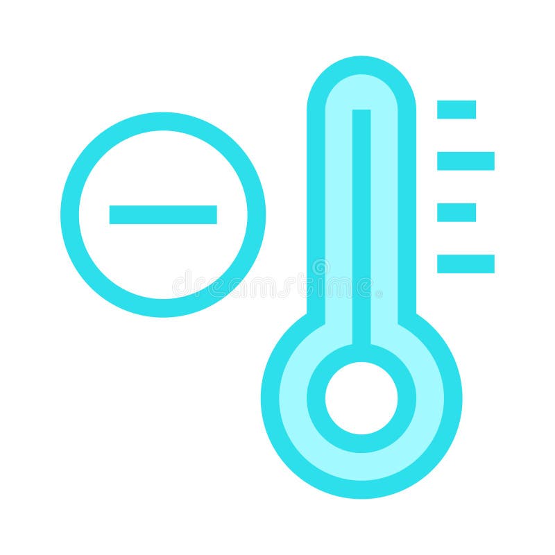 Decrease in Temperature Vector Icon. Black and White Thermometer, Meteorology Illustration ...