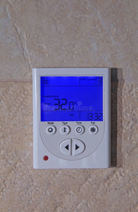 Temperature on a Digital Thermostat Stock Photo - Image of display ...