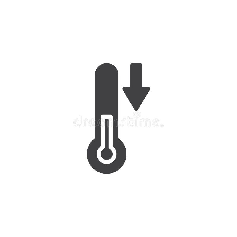 Temperature Down Arrow Vector Icon Stock Vector - Illustration of ...