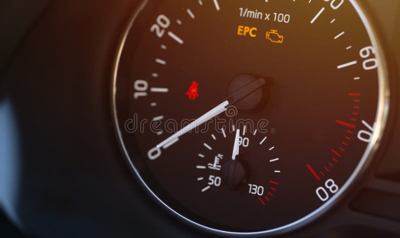 Temperature, Engine Revolutions and Warning Lights on the Vehicle ...