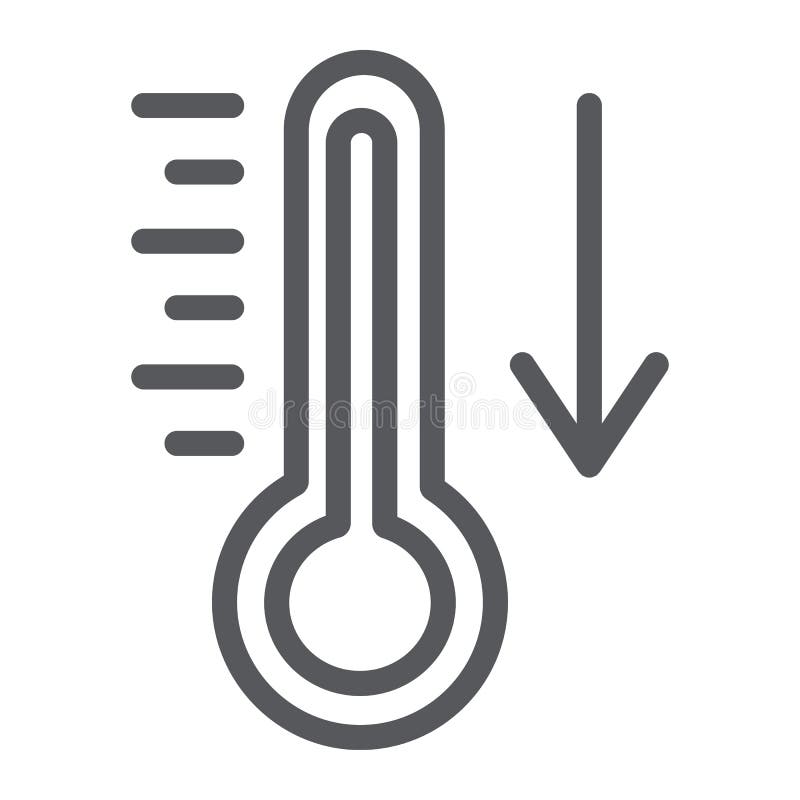 Temperature Line and Glyph Icon, Measurement and Scale, Thermometer ...