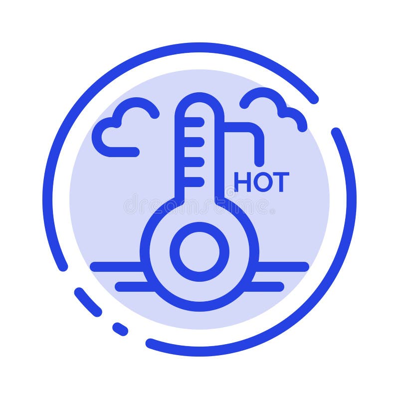 Temperature, Hot, Weather, Update Blue Dotted Line Line Icon Stock ...