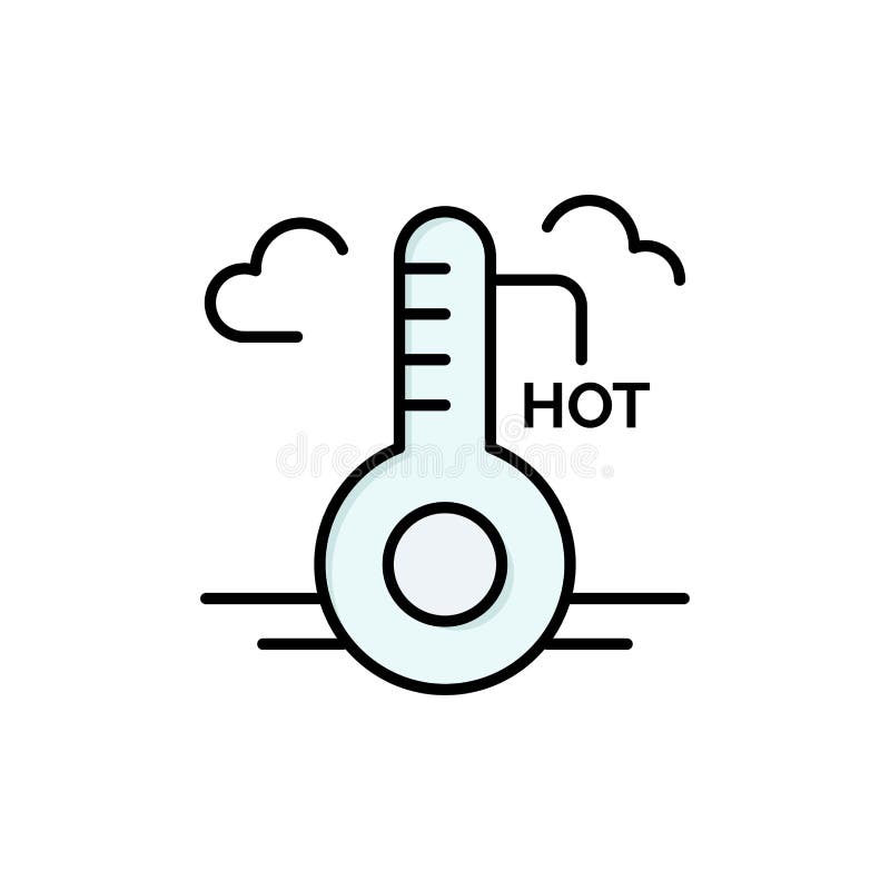 Temperature, Hot, Weather, Update Flat Color Icon. Vector Icon Banner ...