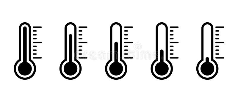 Temperature Icon Set Collection. Thermometer Symbol Vector Stock Vector ...