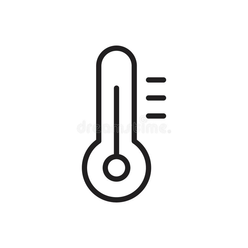 Temperature Icon Simple Thin Outline Stock Vector - Illustration of ...