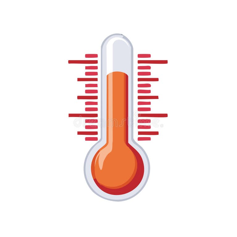Temperature Illustration of a Thermometer with a Hot Level Stock ...