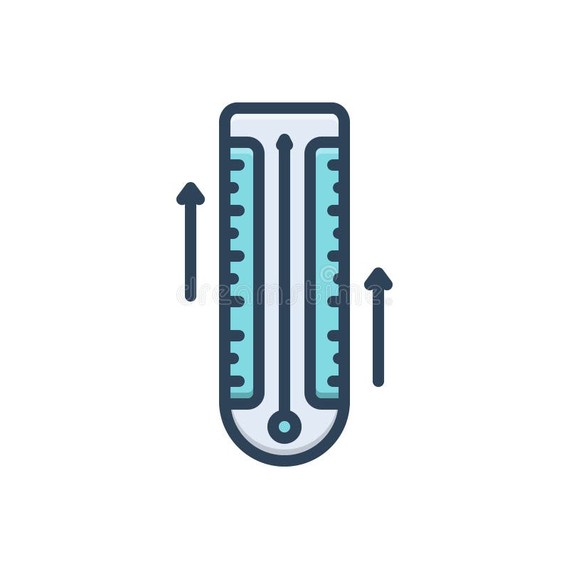 Color Illustration Icon for Temperature Increase, Temperature Ad ...