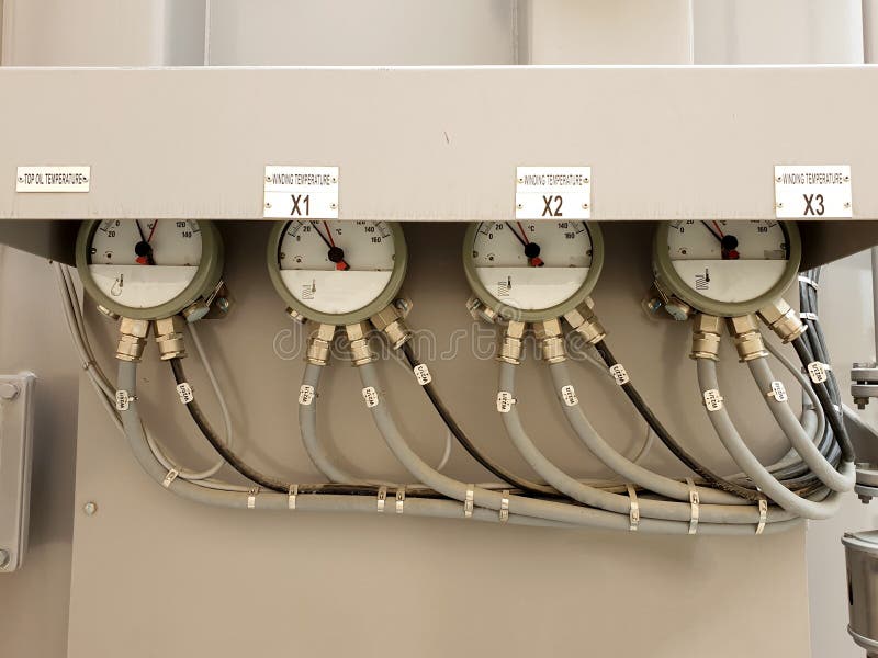 Temperature Indicator for High Voltage Power Transformer Stock Photo ...