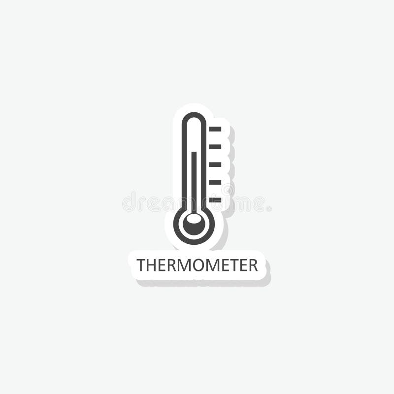 Temperature Indicator Silhouette Icon Sticker Isolated on White ...