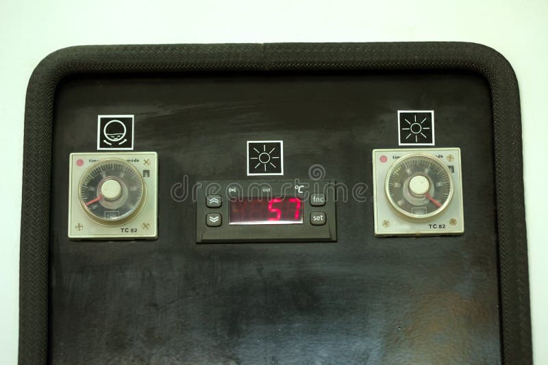 Temperature Indicator and Timer on Control Panel Stock Photo - Image of ...
