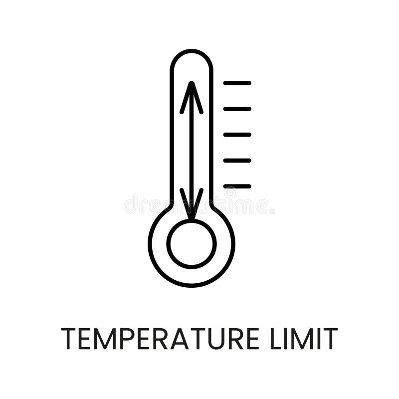 Temperature Limit Line Icon Vector with Editable Stroke Stock Vector ...