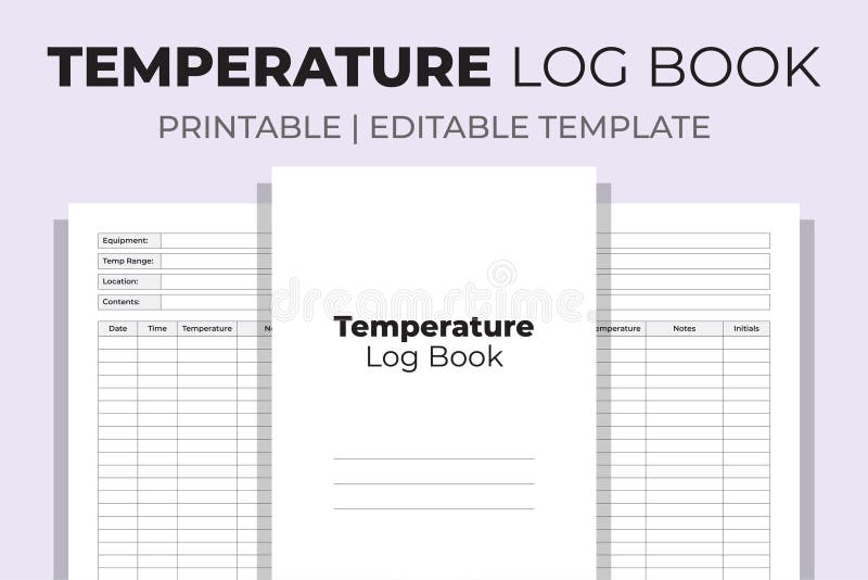 Temperature Log Book KDP Interior Stock Vector - Illustration of vector ...