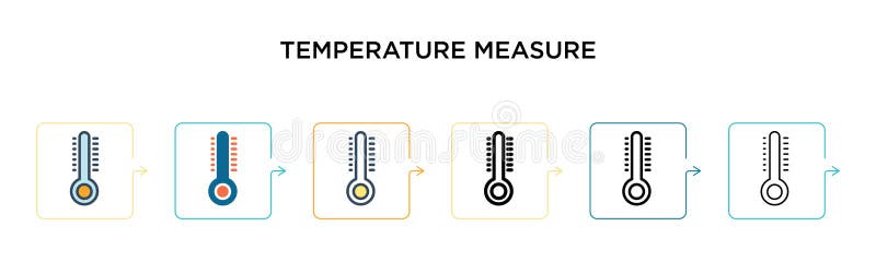 Temperature Measure Vector Icon in 6 Different Modern Styles. Black ...