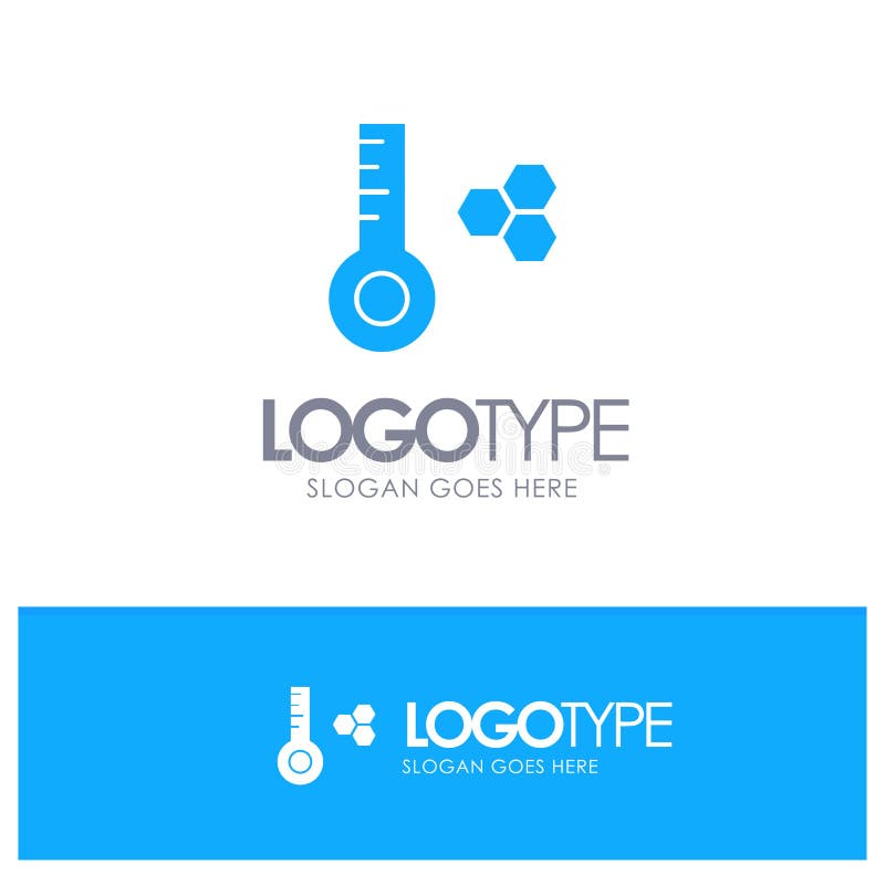 Temperature, Temperature Meter, Thermometer Blue Solid Logo with Place ...