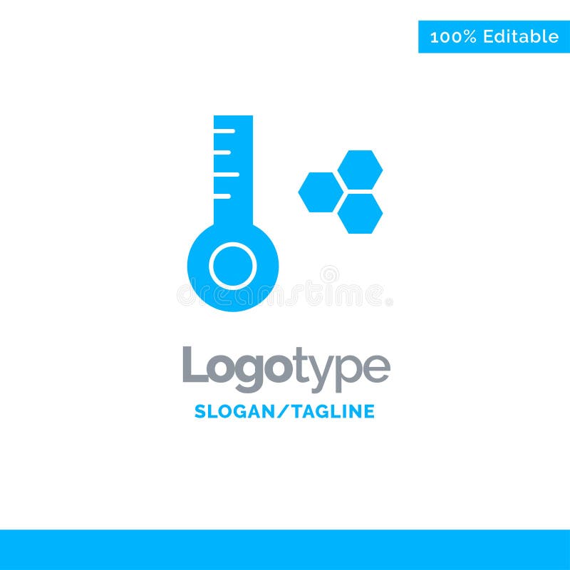 Temperature, Temperature Meter, Thermometer Blue Solid Logo Template ...
