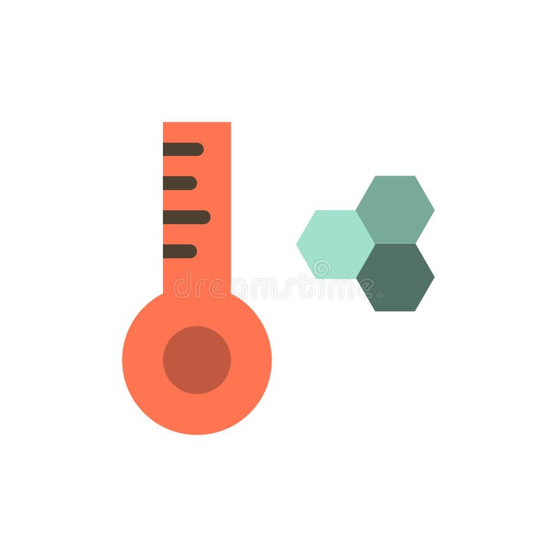 Temperature, Temperature Meter, Thermometer Flat Color Icon. Vector ...
