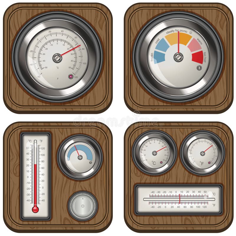 Temperature meters stock vector. Illustration of instrument - 48617810