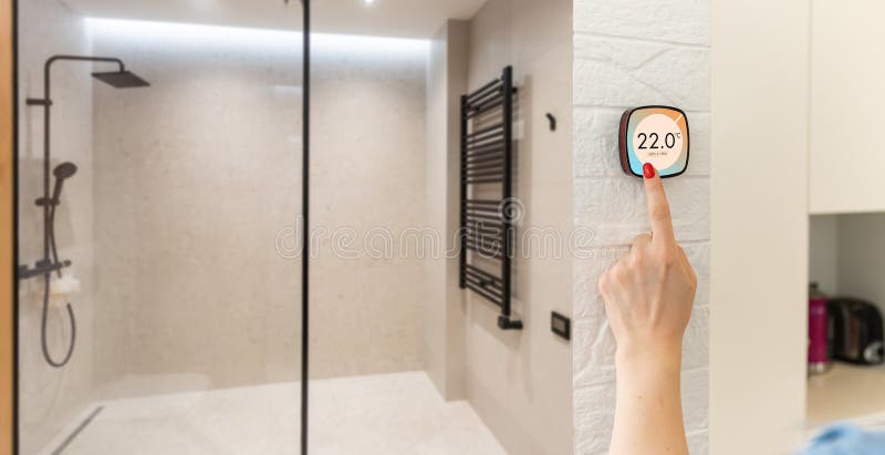 The Temperature on Modern Thermostat, Programmable Nest Thermostat ...