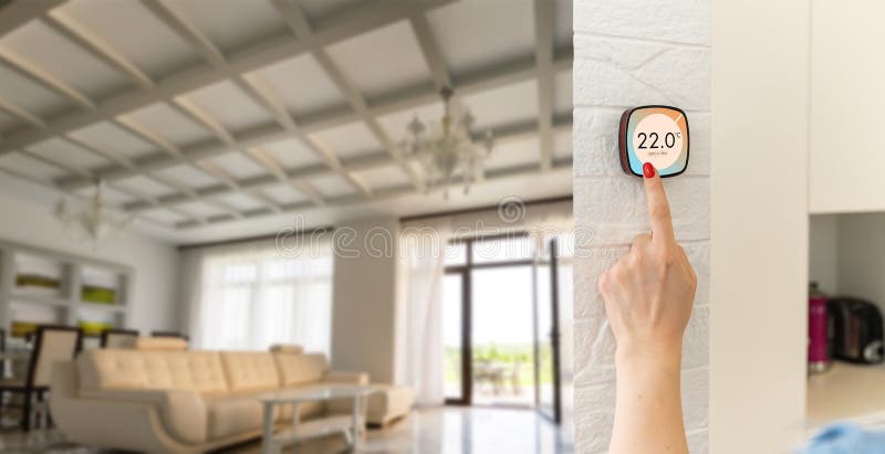 The Temperature on Modern Thermostat, Programmable Nest Thermostat ...