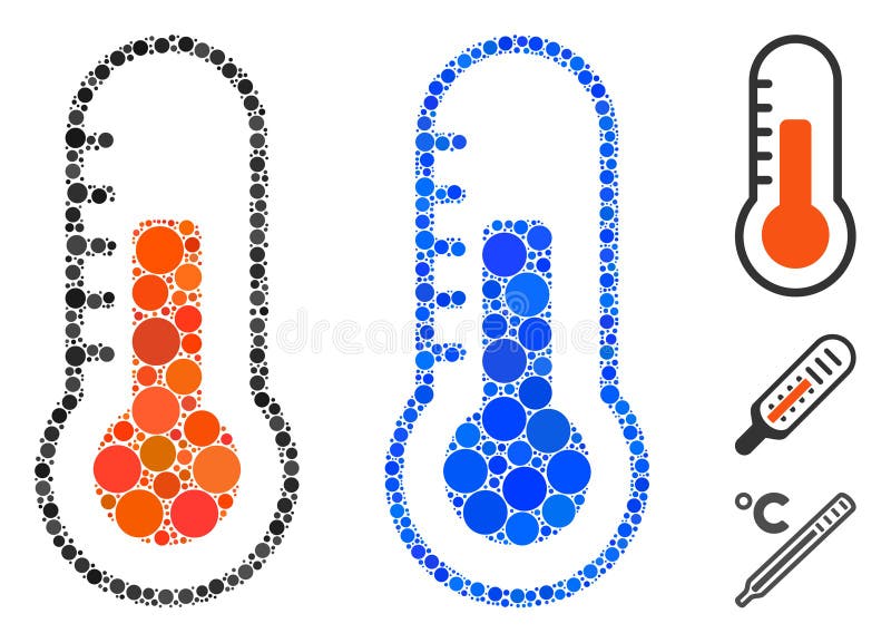 Temperature Mosaic Icon of Circles Stock Illustration - Illustration of ...