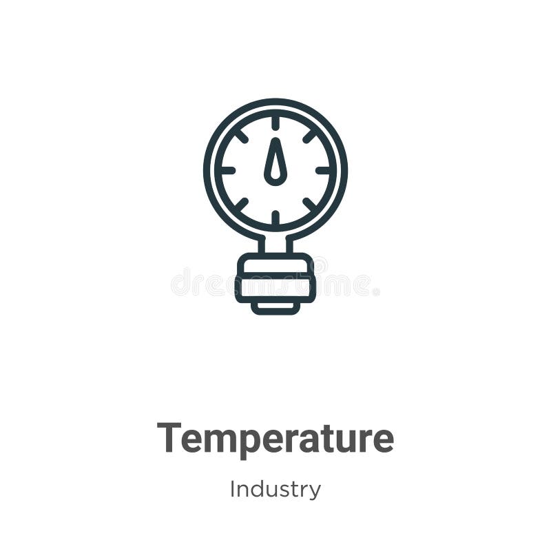 Temperature Outline Vector Icon. Thin Line Black Temperature Icon, Flat ...