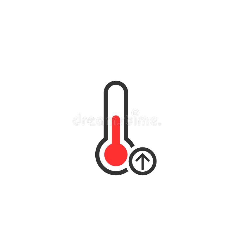 Temperature rising icon stock vector. Illustration of cartoon - 136801992