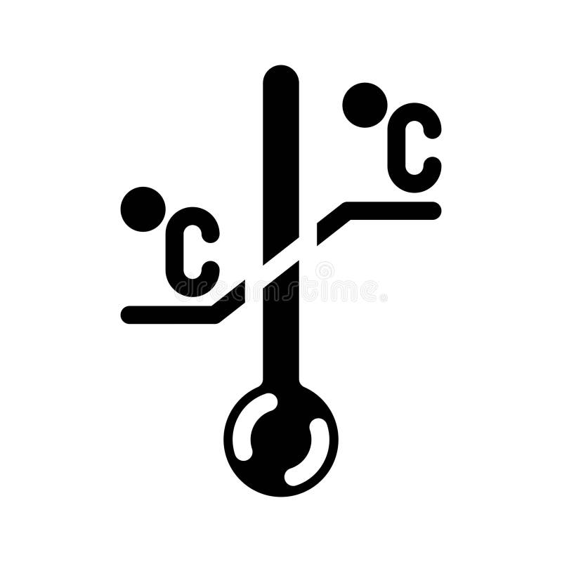 Temperature Sensitive Product Label Warning Glyph Icon Vector ...